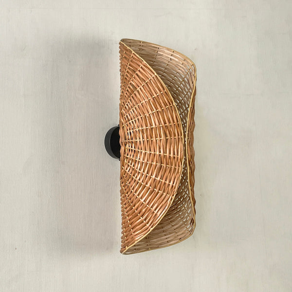Ooas- Designer Bamboo Wall Lamp, Unique Willow Wicker Wall Light Sconce ...
