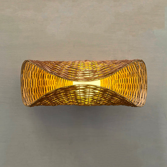 Ooas- Designer Bamboo Wall Lamp, Unique Willow Wicker Wall Light Sconce ...